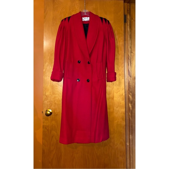 Billycoat | Jackets & Coats | Red Pea Coat Leather Accent | Poshmark